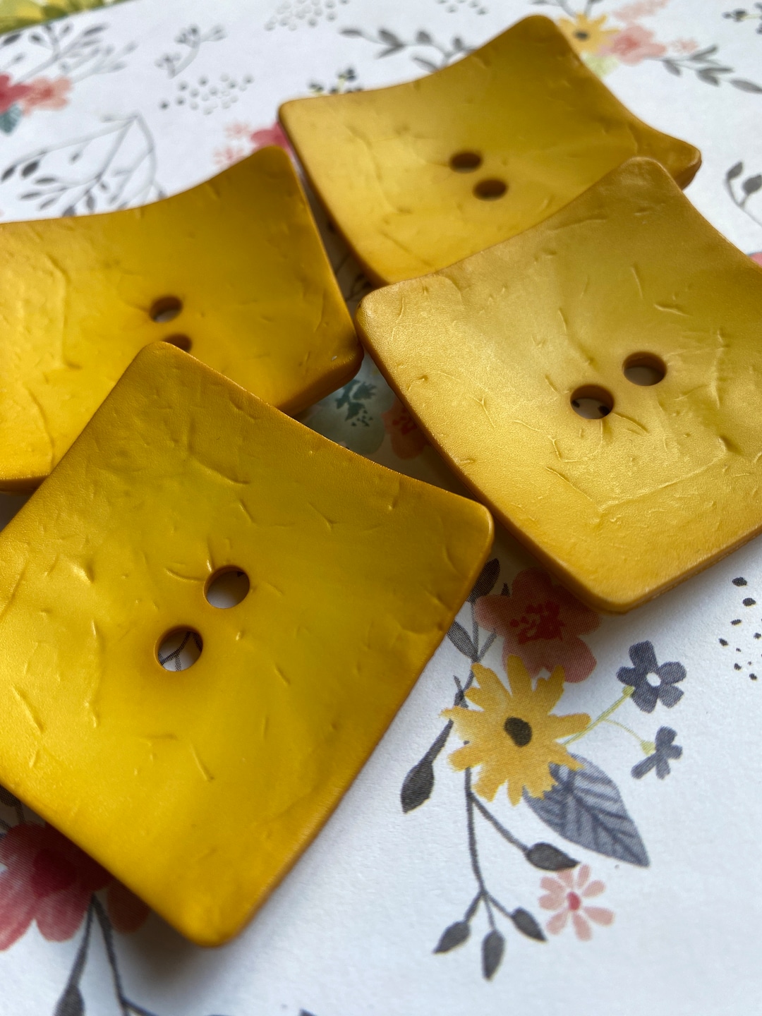 Square OLD GOLD 60mm Dill Button, Extra Large 2.4 Inch Polyamide Button ...