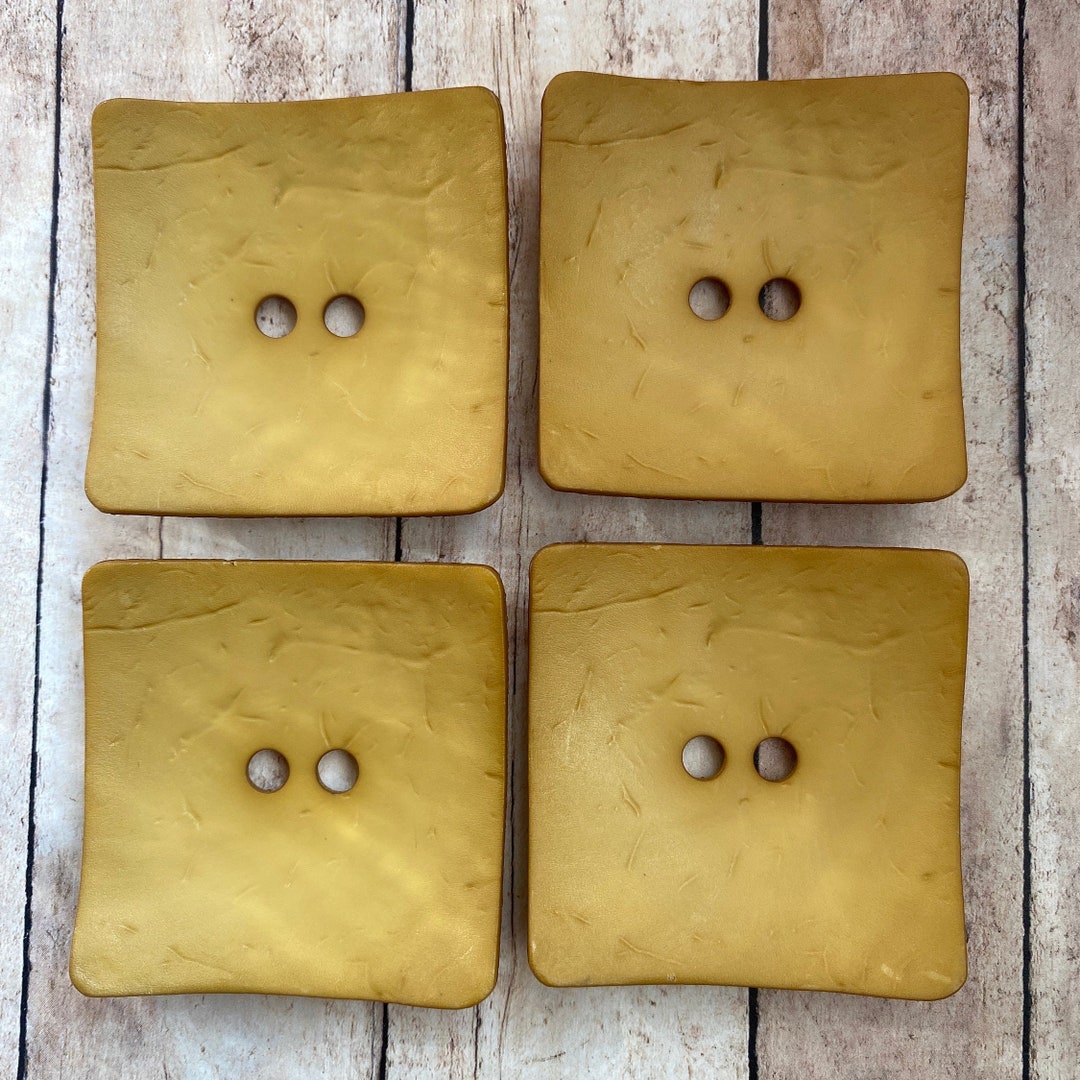 Square DARK MUSTARD Yellow 60mm Dill Button, Extra Large 2.4 Inch ...