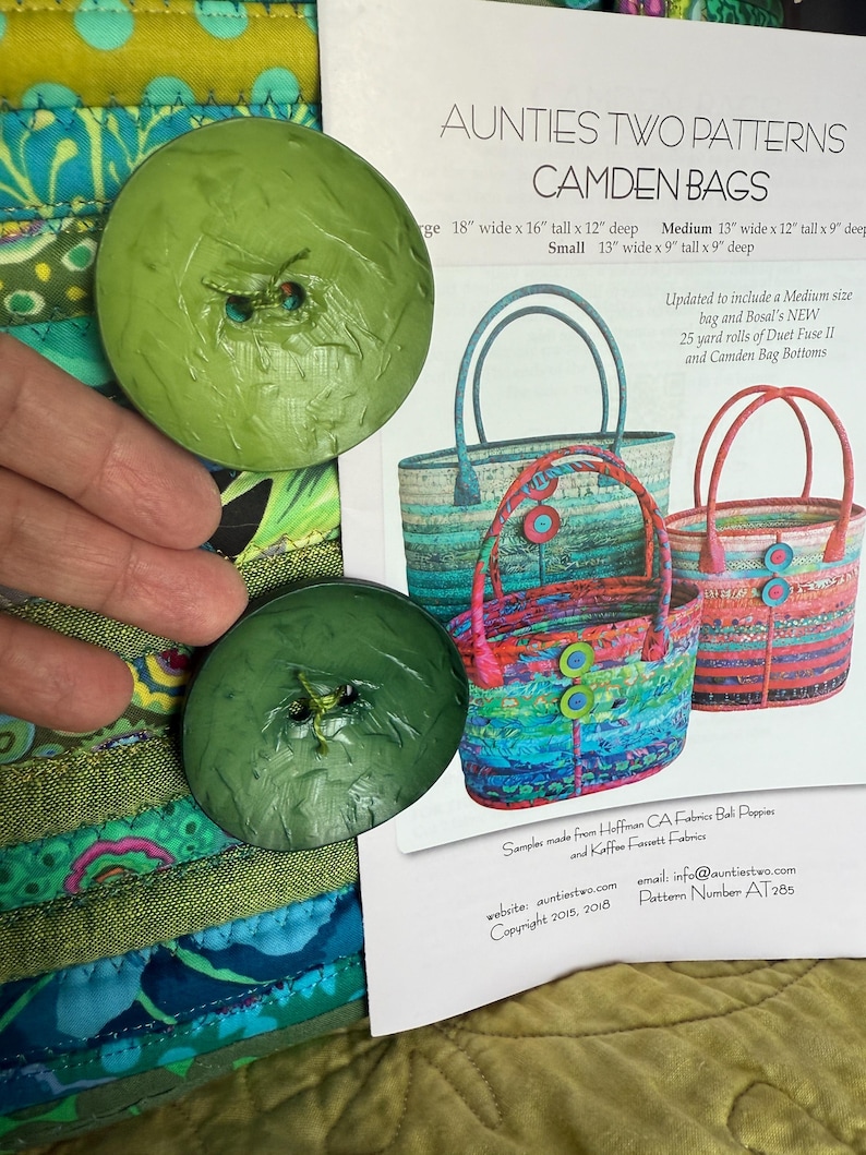 CAMDEN BAG Pattern, Aunties Two, 3 Sizes, Uses Jelly Roll or Cut Own ...