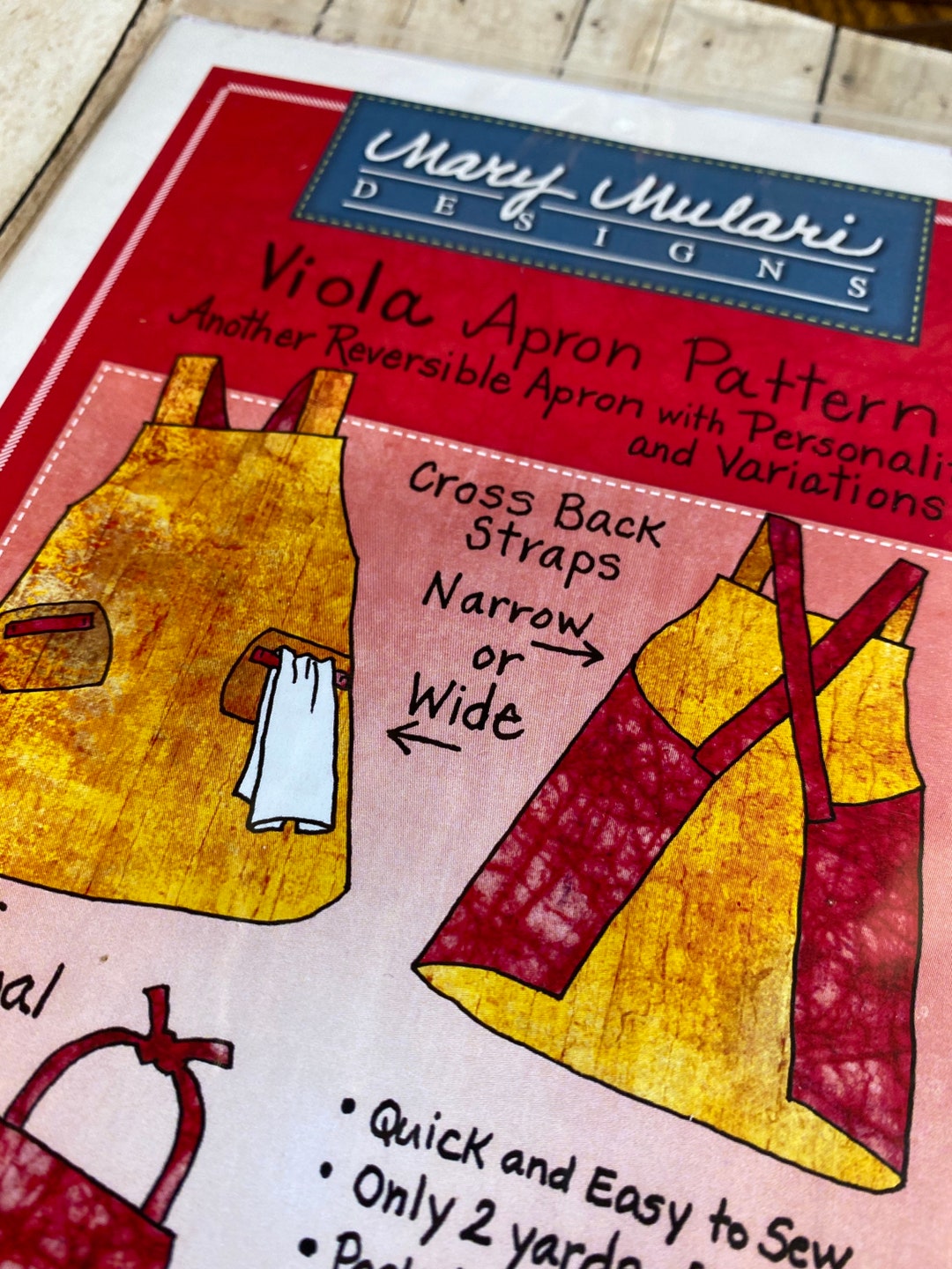 Mary Mulari Reversible Viola Apron Pattern With Variations, Towel Loops ...