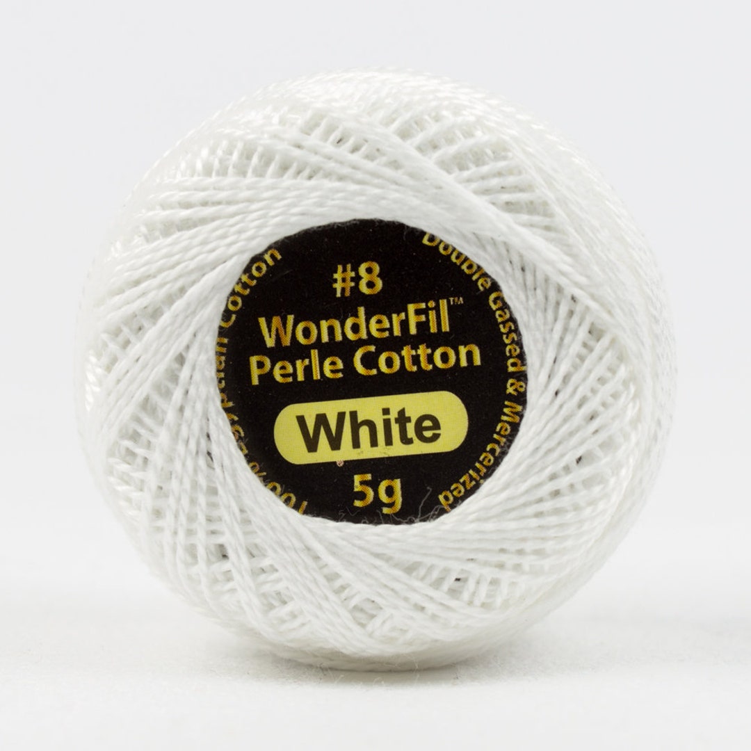 Perle Cotton WHITE, 8 Wt Eleganza Perle Cotton, Wonderfil Perle Cotton ...