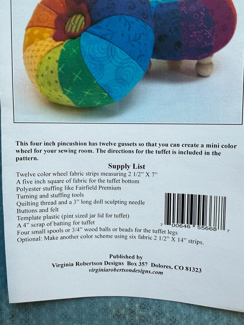 COLOR WHEEL Pincushion & Mini Tuffet Pattern, Use the Color Wheel or ...