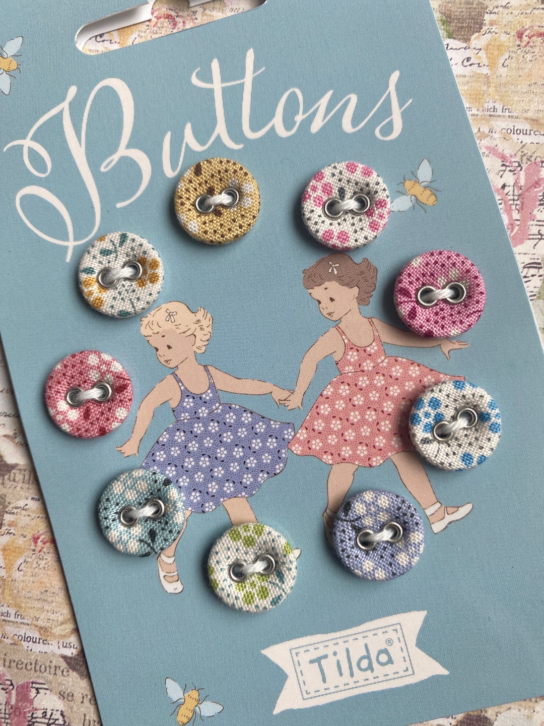 Tilda ™ Buttons, Tilda Meadow Basics, 9 Piece 12mm Button Variety ...