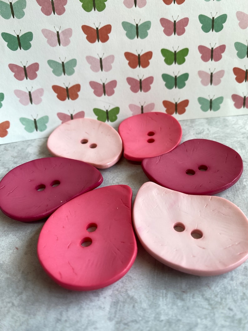 DARK PINK Paisley Dill Button, Polyamide Button, Extra Large Teardrop ...