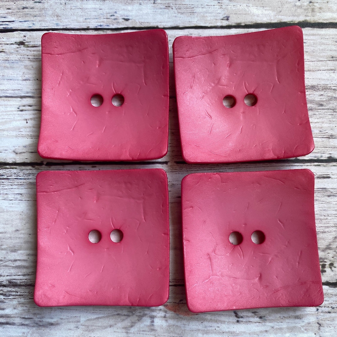 Square MEDIUM PINK 60mm Dill Button, Extra Large 2.4 Inch Polyamide ...
