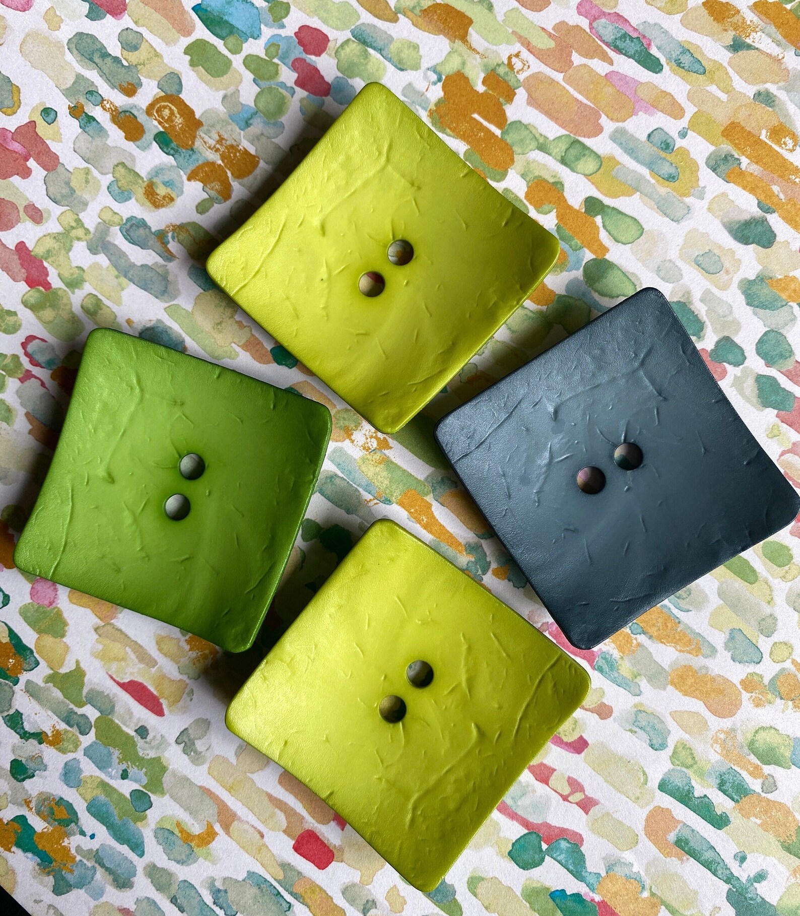 Square TEAL 60mm Dill Button, Extra Large 2.4 Inch Polyamide Button ...