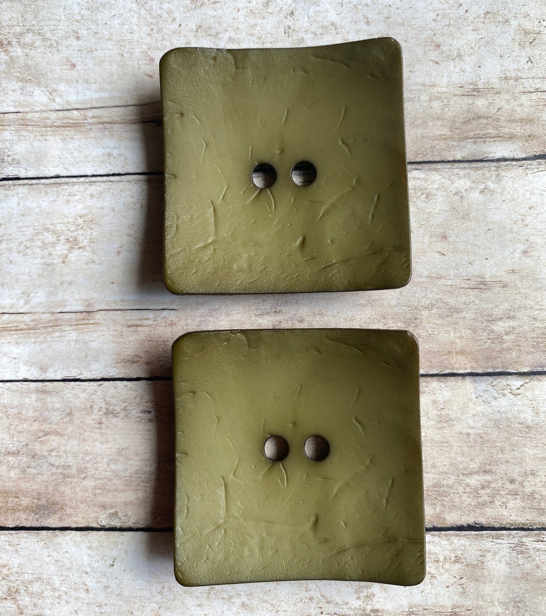 OLIVE GREEN Square 58mm Dill Button, Large 2.4 Inch Polyamide Button ...