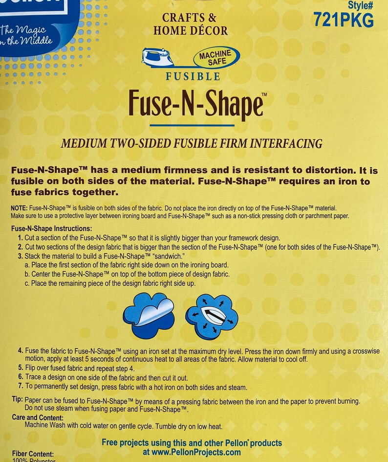 PELLON Fuse-n-shape Two Sided Fusible MEDIUM Weight - Etsy