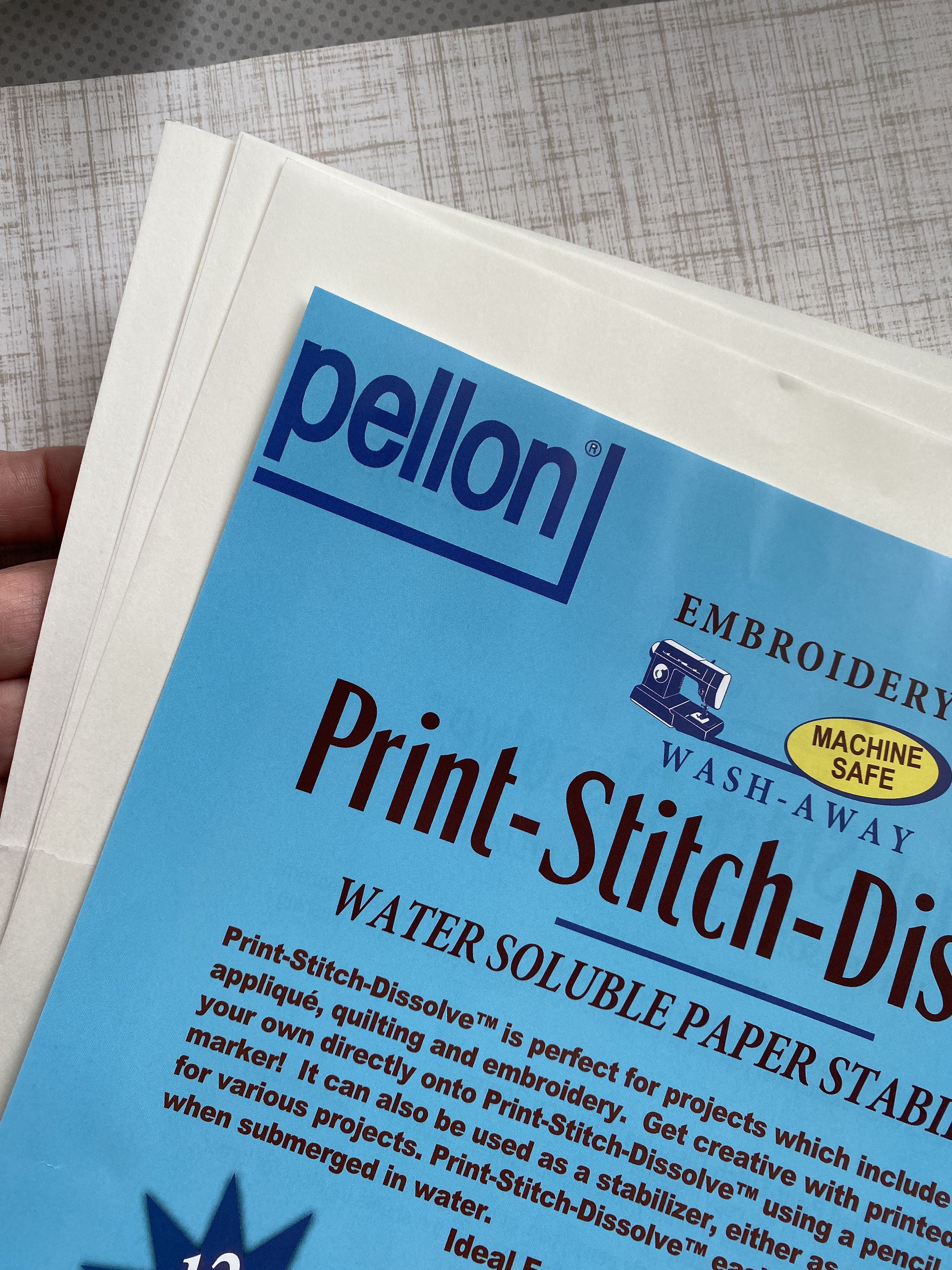 Pellon Print Stitch Dissolve, Pellon 2301S, Water Soluble Paper ...
