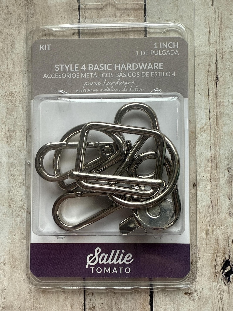 Sallie Tomato 1 Inch Level 4 Hardware Kit, Bag Making Hardware, Nickel ...