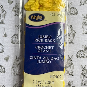JUMBO Rick Rack, Choice of 5 Colors, .625 Inches Wide. 2.5 Yds per ...