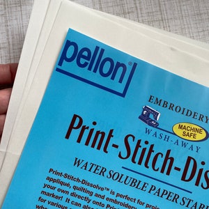 Pellon Print Stitch Dissolve, Pellon 2301S, Water Soluble Paper ...
