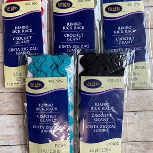 Rick Rack, WRIGHTS JUMBO Rack Trim, Choice of 5 Colors, .625 Inches ...