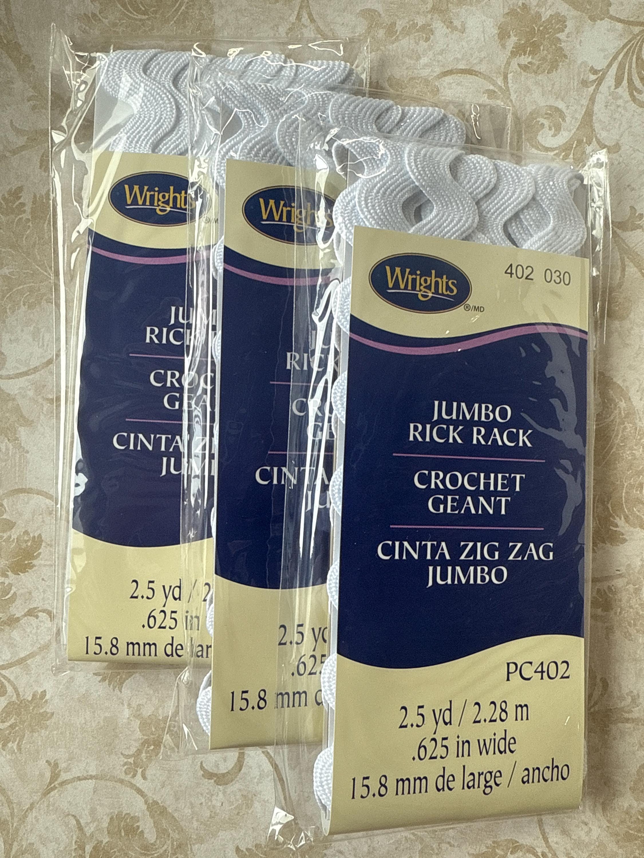 JUMBO Rick Rack, Choice of 5 Colors, .625 Inches Wide. 2.5 Yds per ...