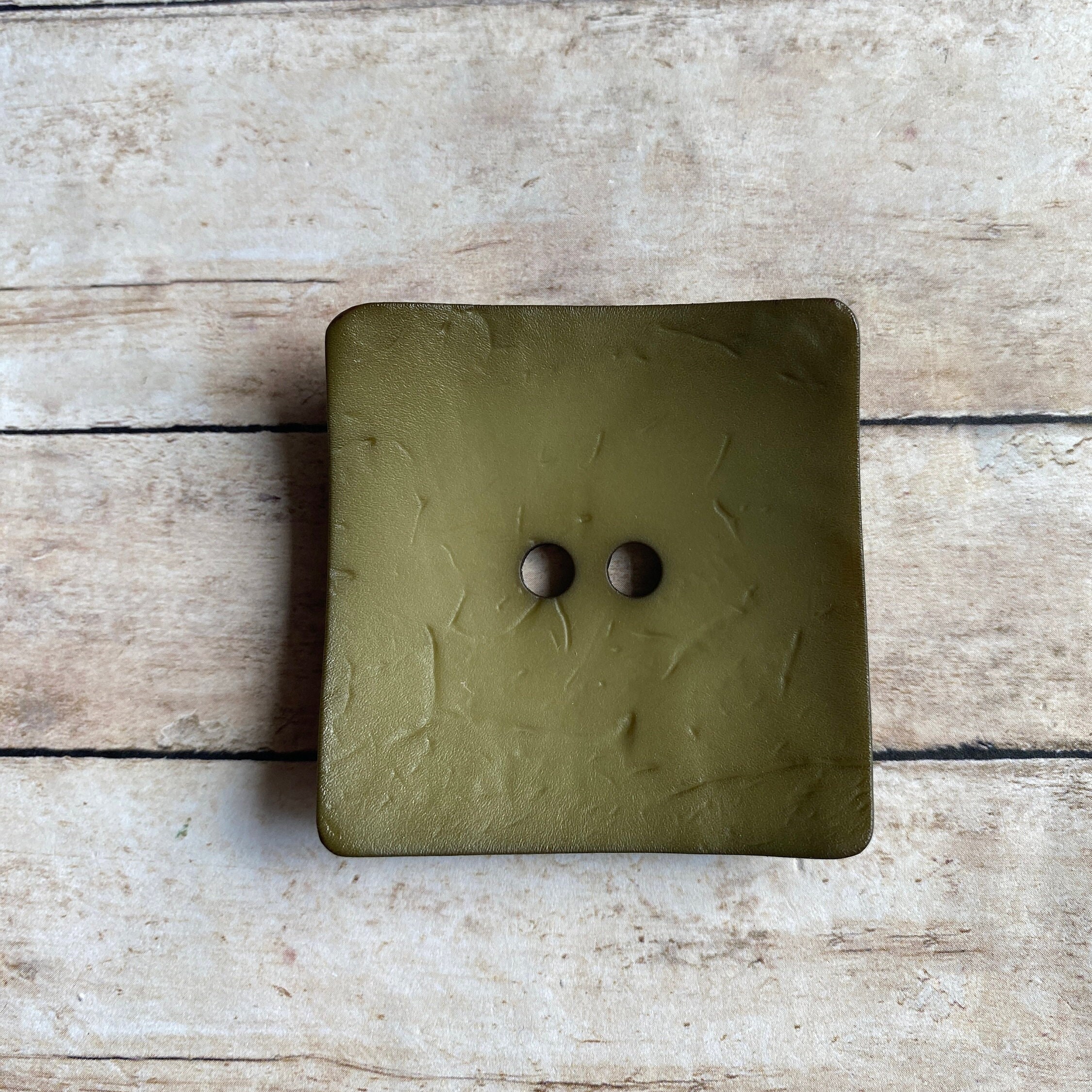 OLIVE GREEN Square 58mm Dill Button, Large 2.4 Inch Polyamide Button ...