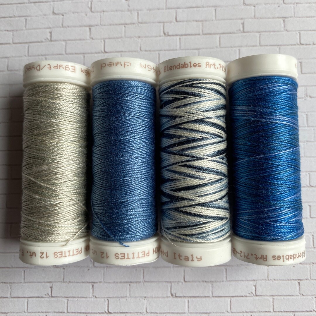 12 Wt Sulky Blendables, BLUE JAY Mix, Variegated Thread, Blue Gray ...