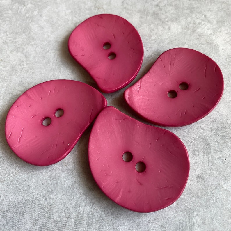 DARK PINK Paisley Dill Button, Polyamide Button, Extra Large Teardrop ...