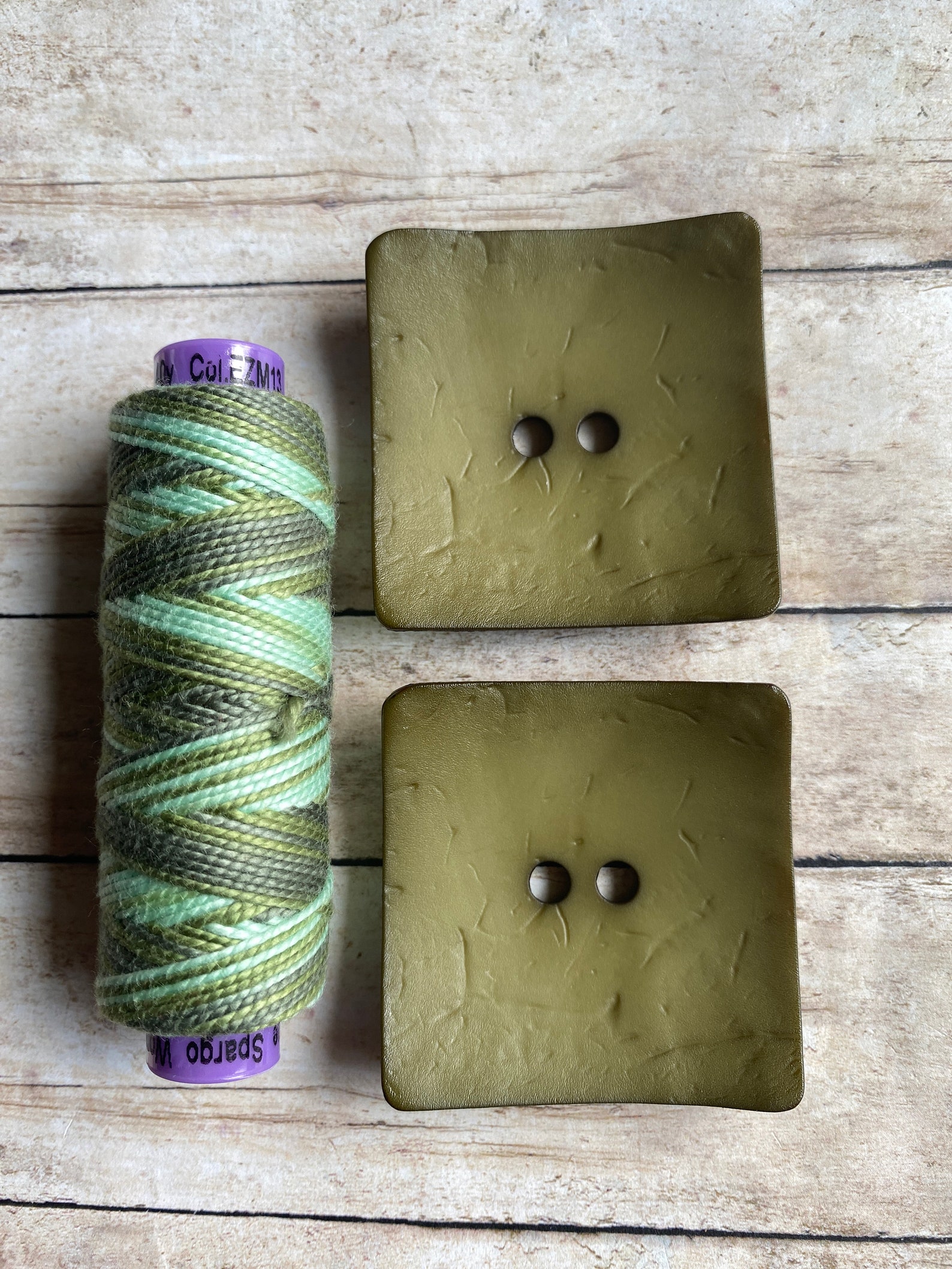 OLIVE GREEN Square 58mm Dill Button, Large 2.4 Inch Polyamide Button ...