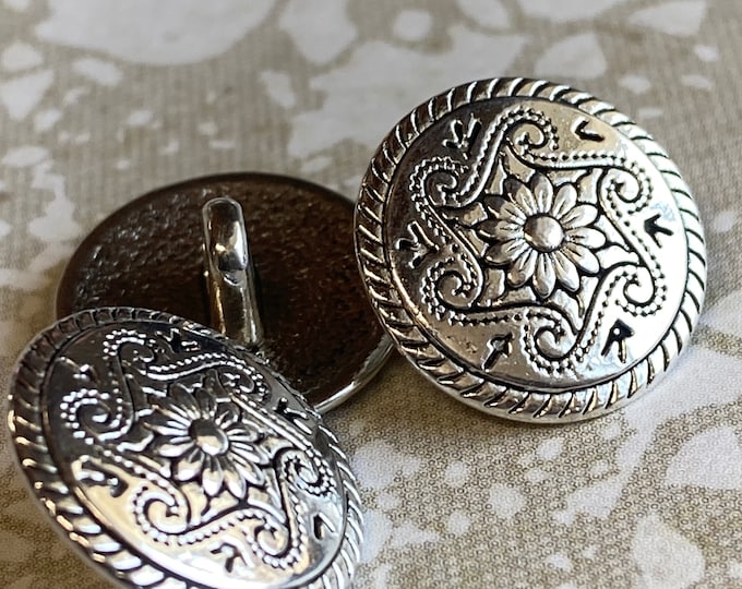 Silver Metal Buttons, Choose 5, 10, 15, 15mm Buttons, Thin Lightweight ...