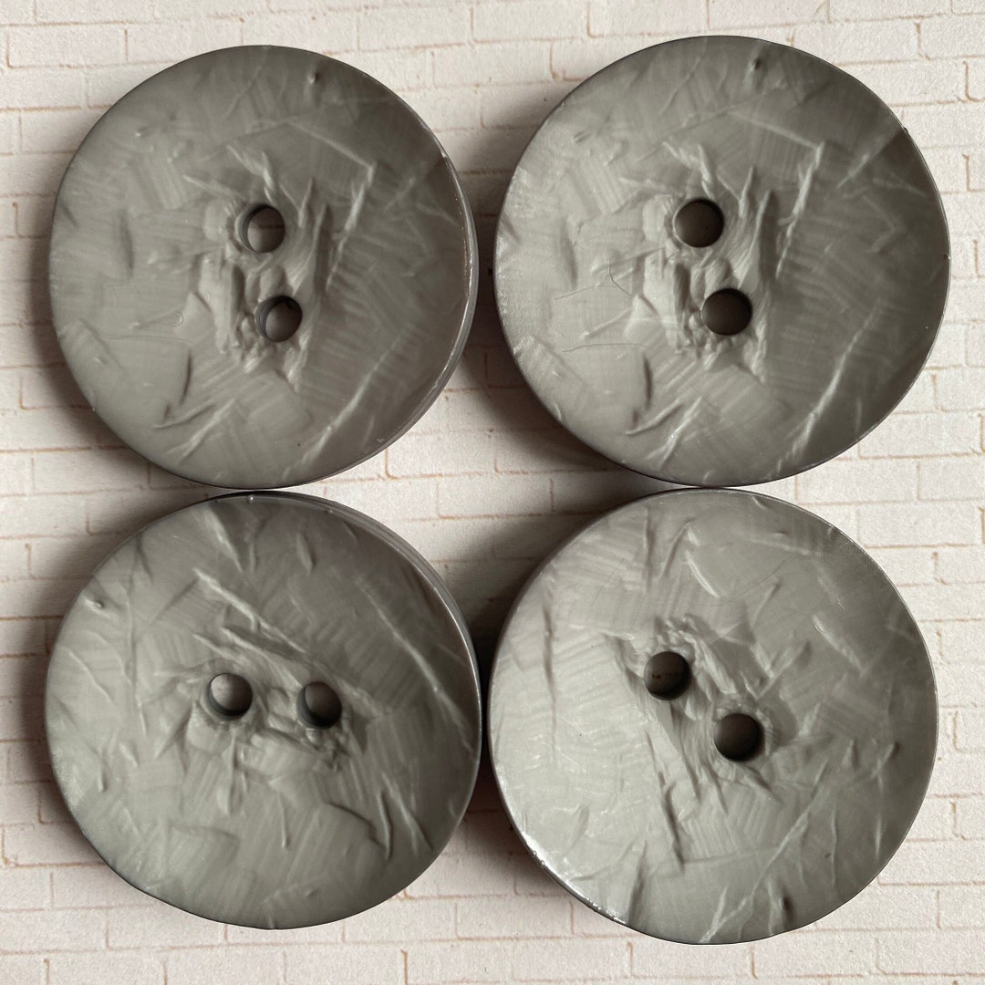 45mm Dill Button, PEWTER Gray 1.75 Inch Polyamide Button, Large Grey ...