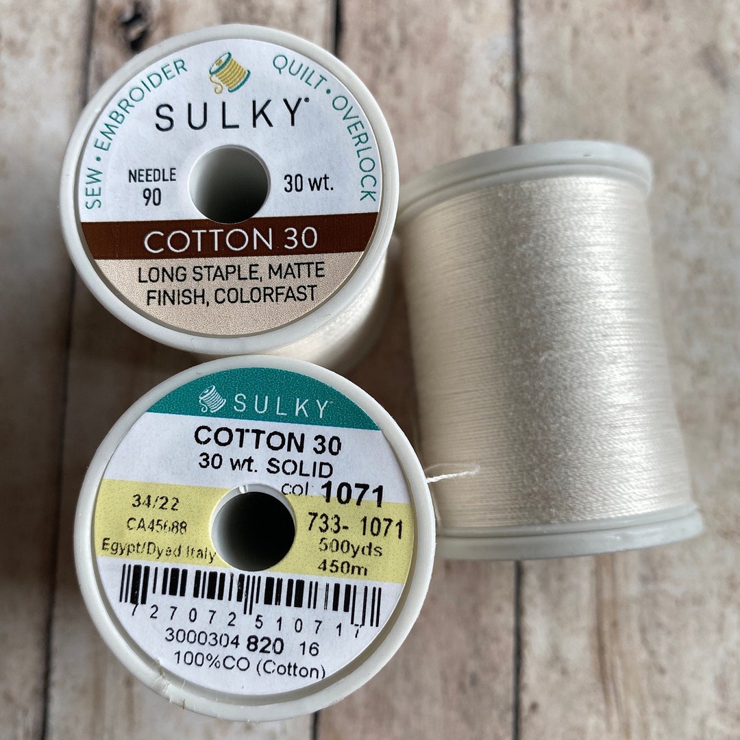 30wt SULKY Solid OFF WHITE 733-1071, 30wt Thread for Outlining ...