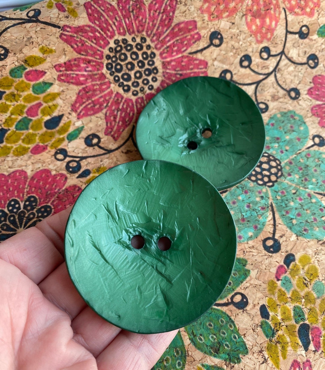 EXTRA LARGE Dark GREEN 58mm Dill Button, 2.4 Inch Button, for Annies ...