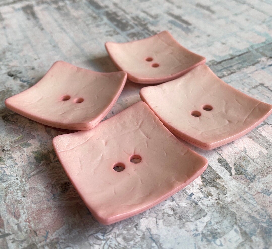 SQUARE Pale Pink 60mm Dill Button, EXTRA LARGE 2.4 Inch Polyamide ...