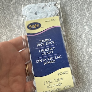 Wrights Rick Rack Jumbo, HOLIDAY Red Green WHITE, .625 in Wide. 2.5 Yd ...