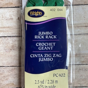 Wrights Rick Rack Jumbo, HOLIDAY Red Green WHITE, .625 in Wide. 2.5 Yd ...