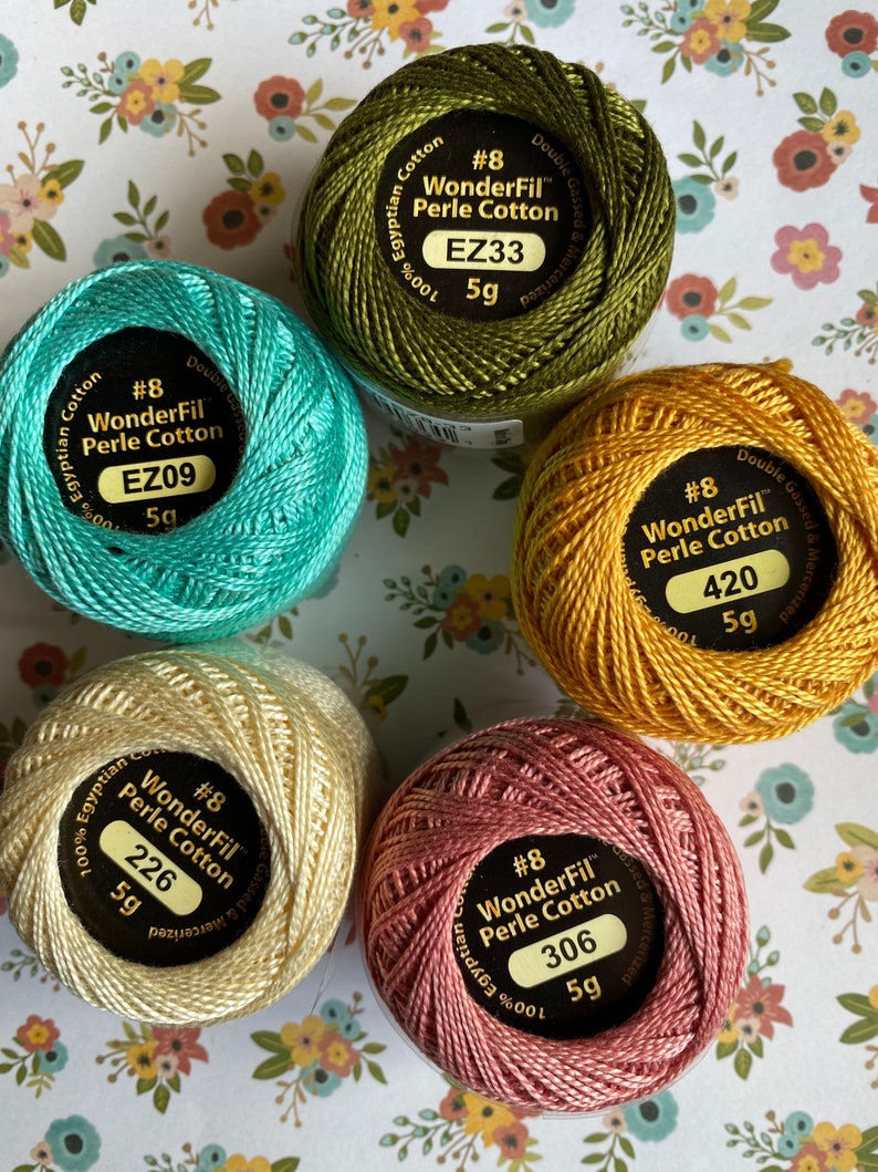 Perle Cotton 5 Color MODERN POSIES MIX of 8 Wt Eleganza Perle - Etsy