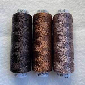 8wt DAZZLE ™ MOCHA METALS Mix, Rayon Metallic 50 Yard Spool, Wonderfil ...