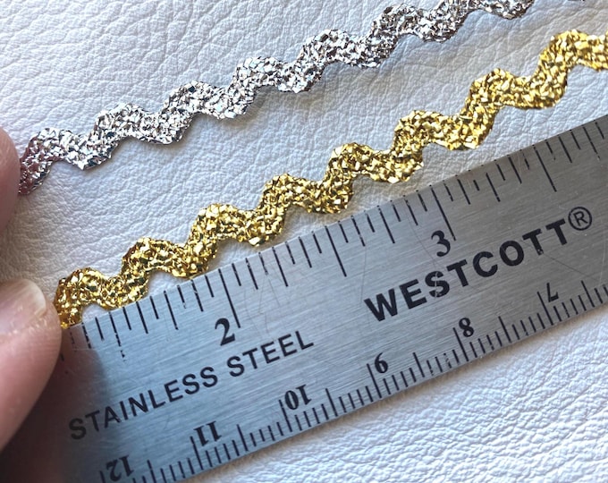 5 Yards Green Rick Rack With Silver/gold Metallic, Green Trim, Lime ...