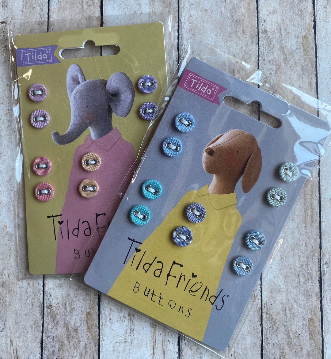 Tilda ™ Buttons, CHAMBRAY BASIC Buttons, 10 Piece Collection, 9mm Two ...