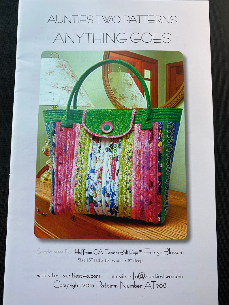 Aunties Two BALI BRIEFCASE Tote Bag Pattern Bag Patterns - Etsy