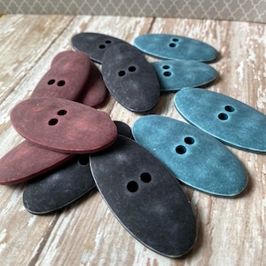 Large OVAL Button, 3 Colors Distressed Look 2” Button, Washable Dry ...