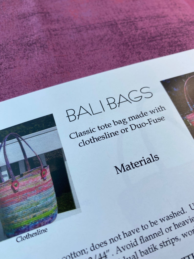 Aunties Two BALI BAGS Tote Bag Pattern, Bag Patterns Using Fabric ...