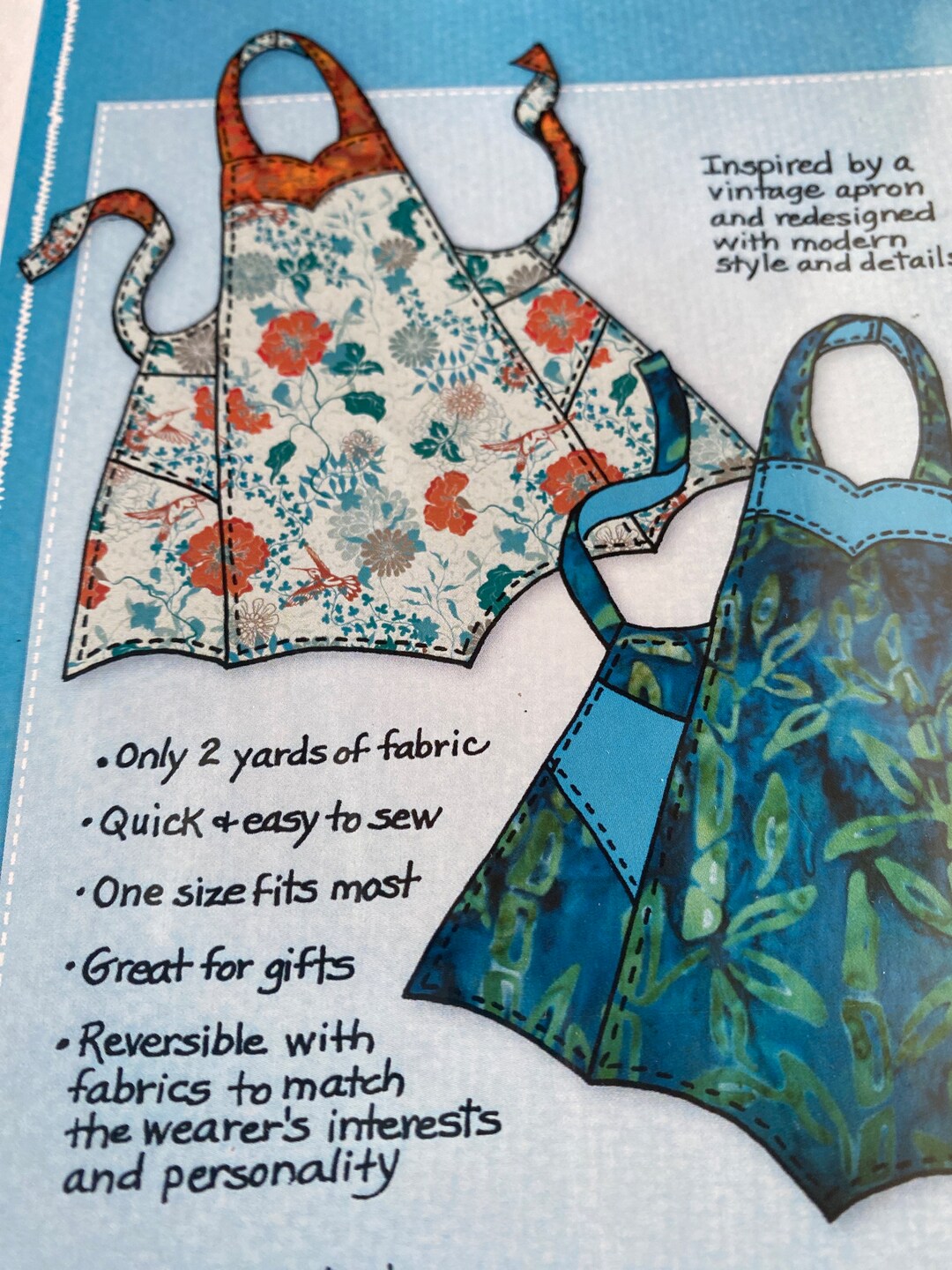 Mary Mulari CHATTERBOX APRON Pattern, Reversible Apron Pattern, Vintage ...