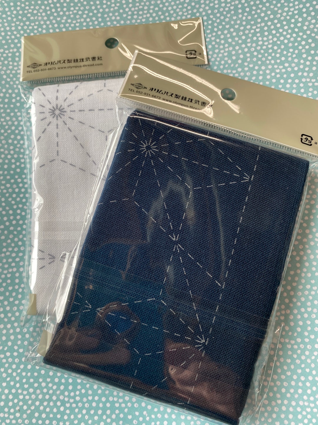 Olympus Sashiko Star HEX Pattern, Preprinted Hana Fukin Sashiko Cloth, 31cm Square From Japan ...