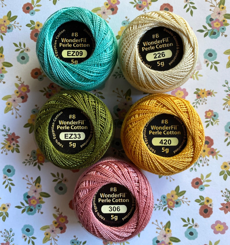 Perle Cotton 5 Color MODERN POSIES MIX of 8 Wt Eleganza Perle - Etsy