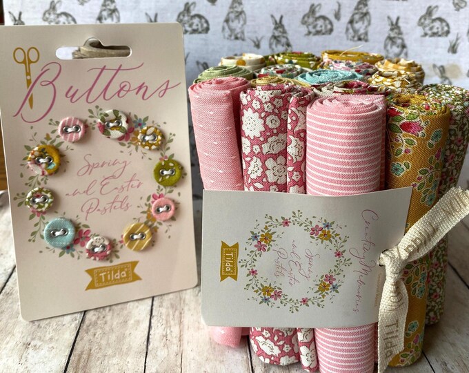 Tilda Buttons, Tilda FAT EIGHTH BUNDLES, Spring Easter Pastels, 10 ...