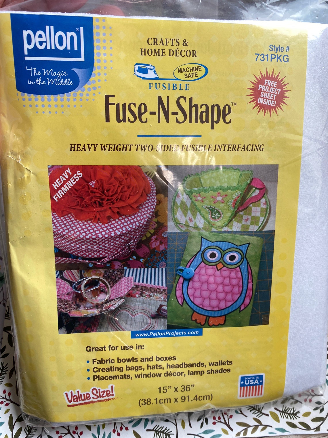 PELLON Fuse-n-shape Two Sided Fusible Heavy Weight Interfacing, Firm ...