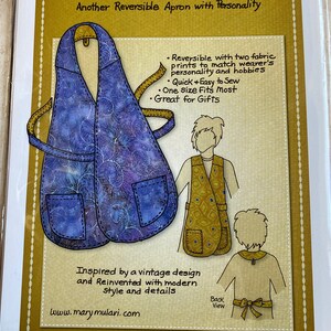 Mary Mulari Wrap Front Apron Pattern, Reversible Apron Pattern, Vintage ...