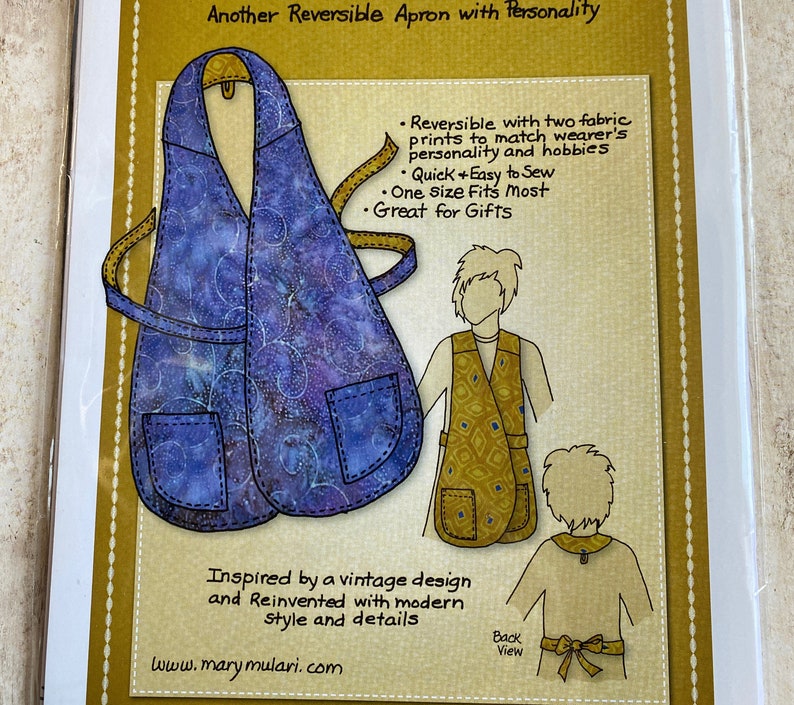 Mary Mulari Wrap Front Apron Pattern, Reversible Apron Pattern, Vintage ...