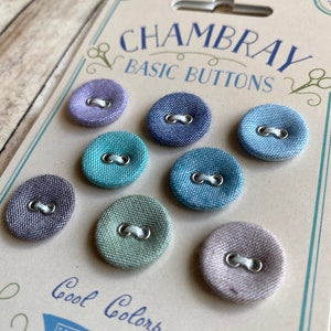 Tilda ™ Buttons, CHAMBRAY BASIC Buttons, 8 Piece Collection, 16mm Two ...