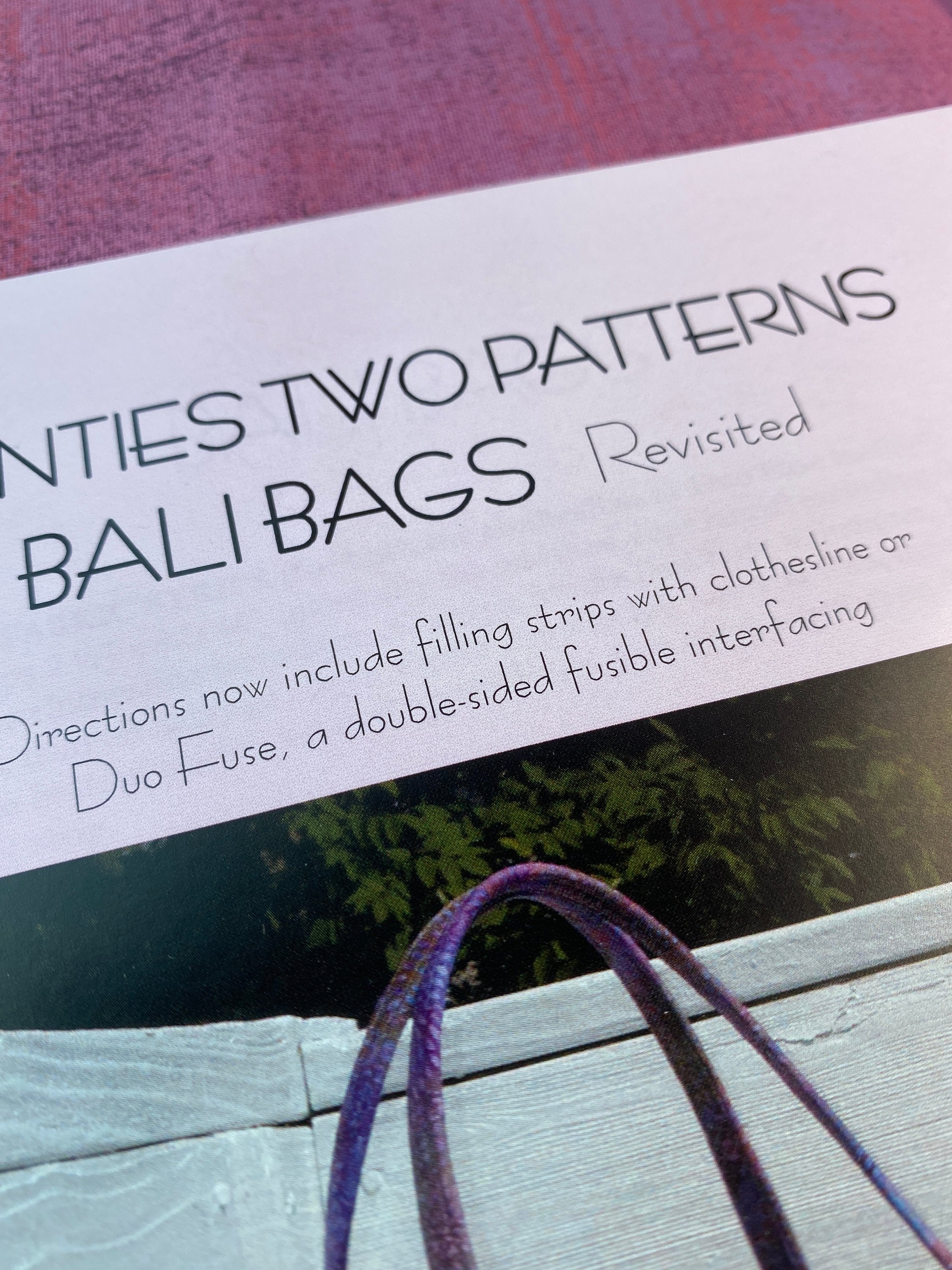 Aunties Two BALI BAGS Tote Bag Pattern Bag Patterns Using - Etsy
