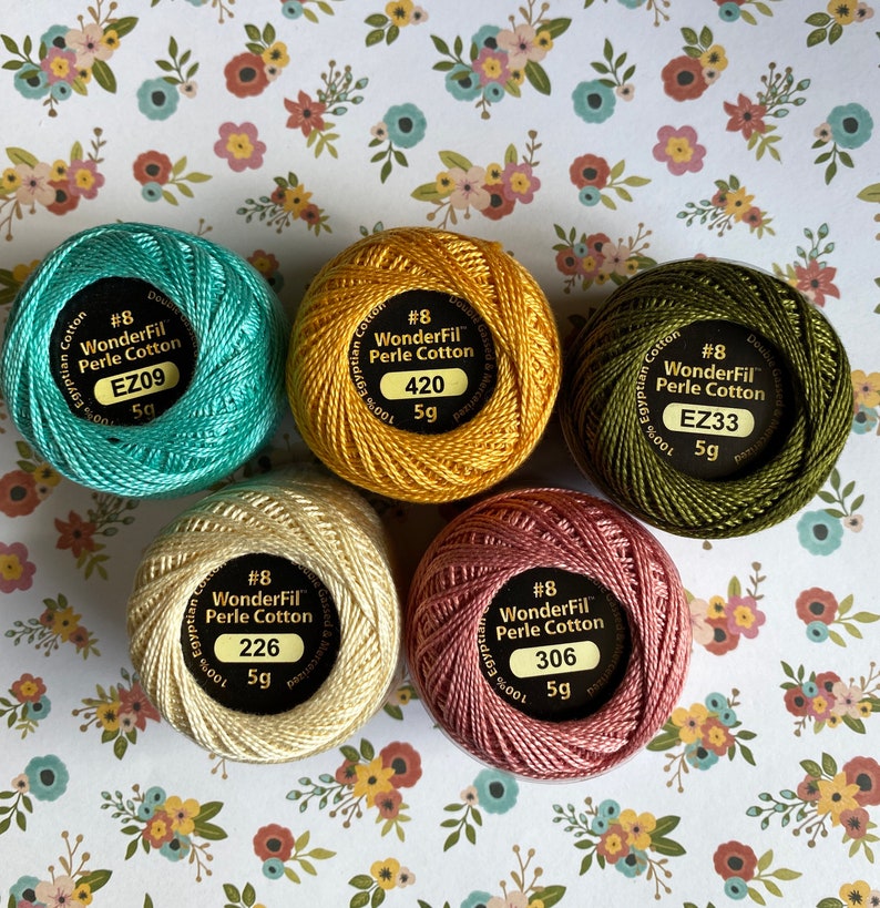 Perle Cotton 5 Color MODERN POSIES MIX of 8 Wt Eleganza Perle - Etsy