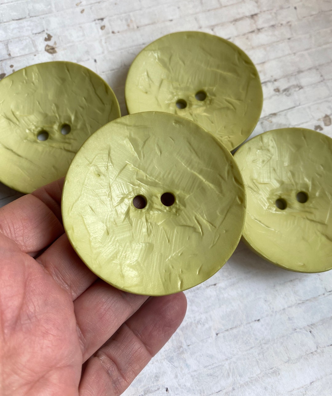 Large Light GREEN 58mm Dill Button, EXTRA LARGE 2.4 Inch Polyamide ...