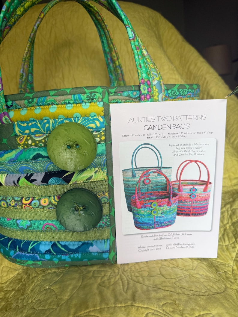 CAMDEN BAG Pattern, Aunties Two, 3 Sizes, Uses Jelly Roll or Cut Own ...