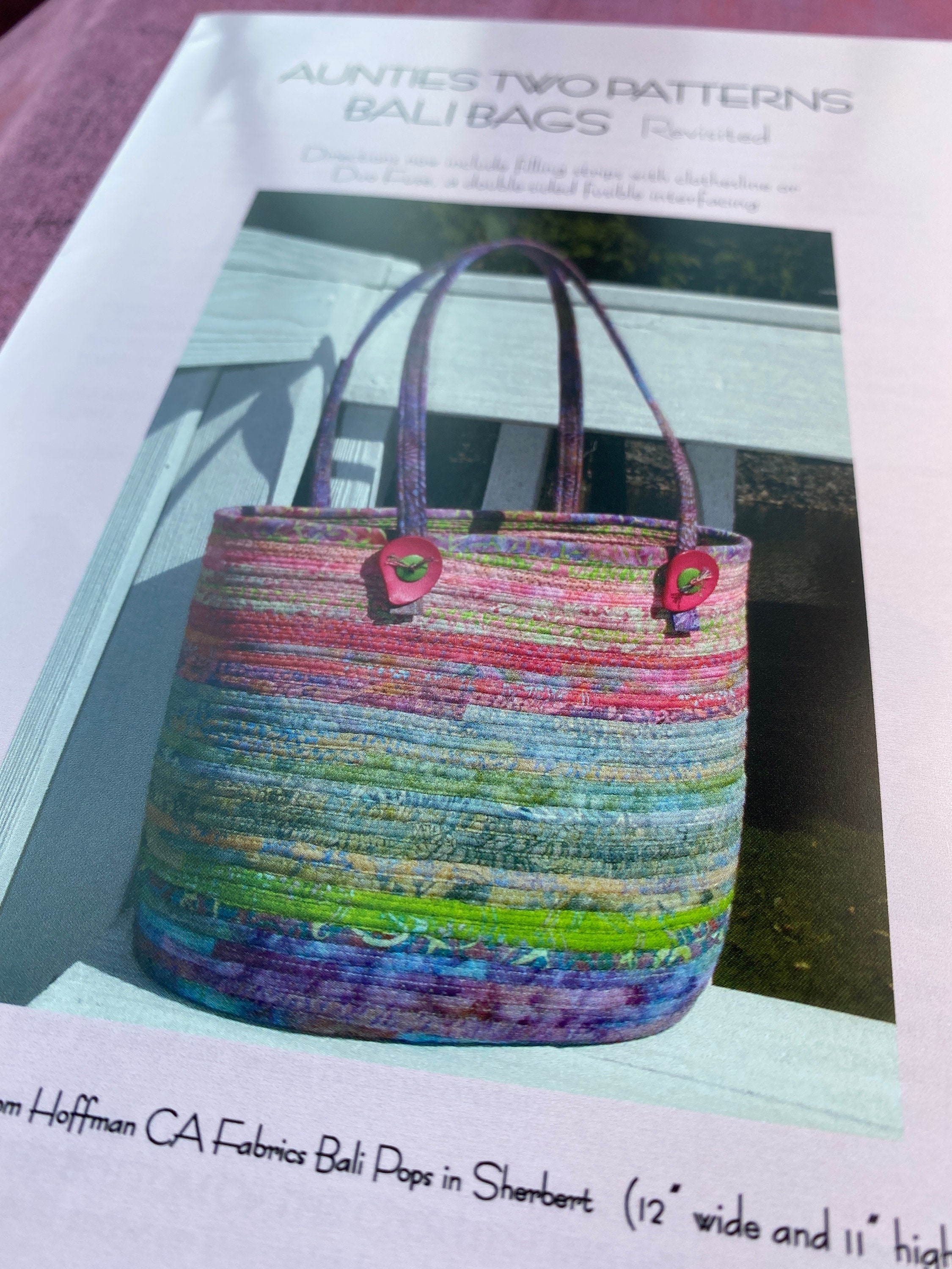 Aunties Two BALI BAGS Tote Bag Pattern Bag Patterns Using - Etsy