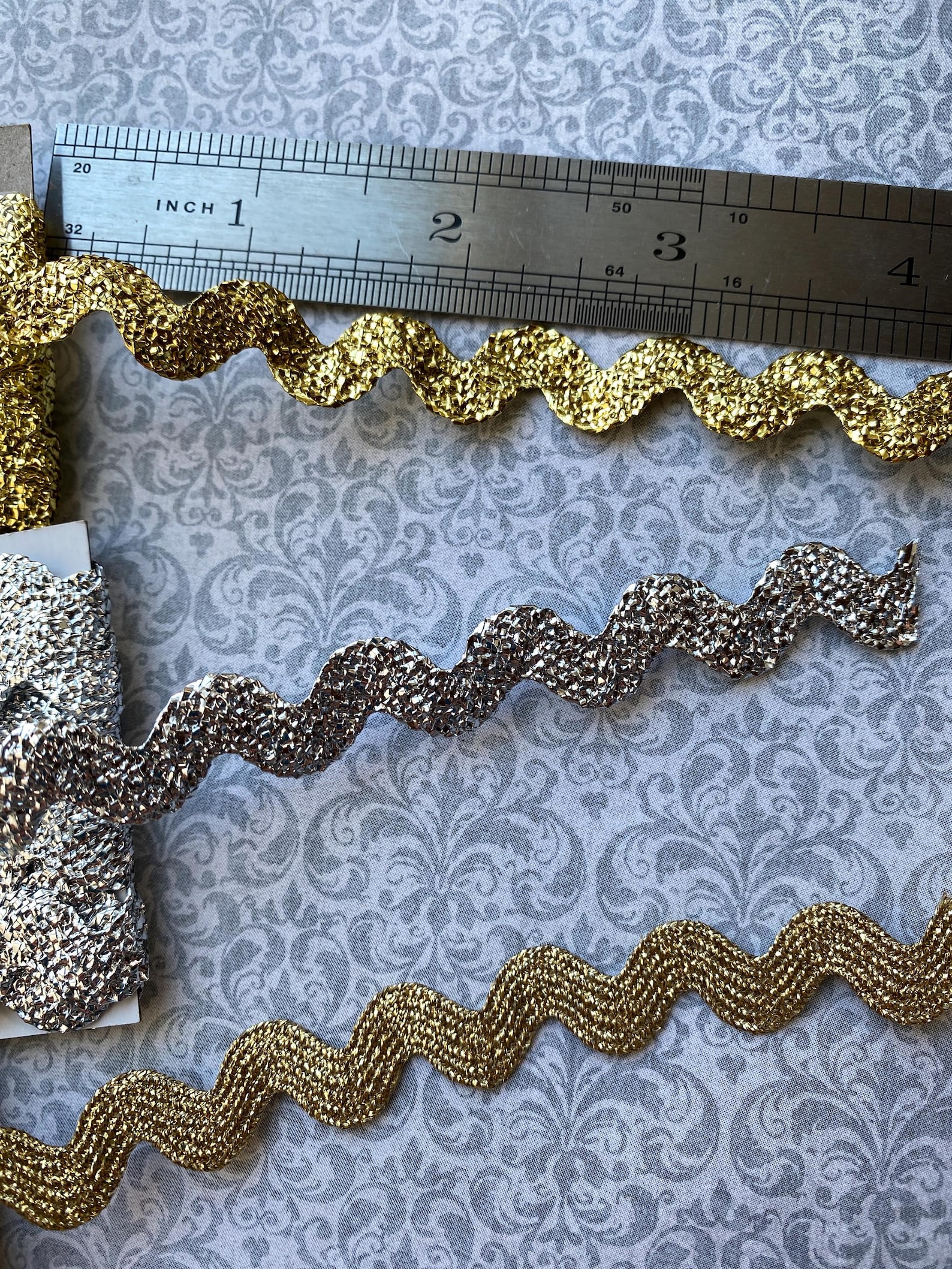 METALLIC Rick Rack MEDIUM, Rainbow Silver & 2 Golds, Discounted Combos ...